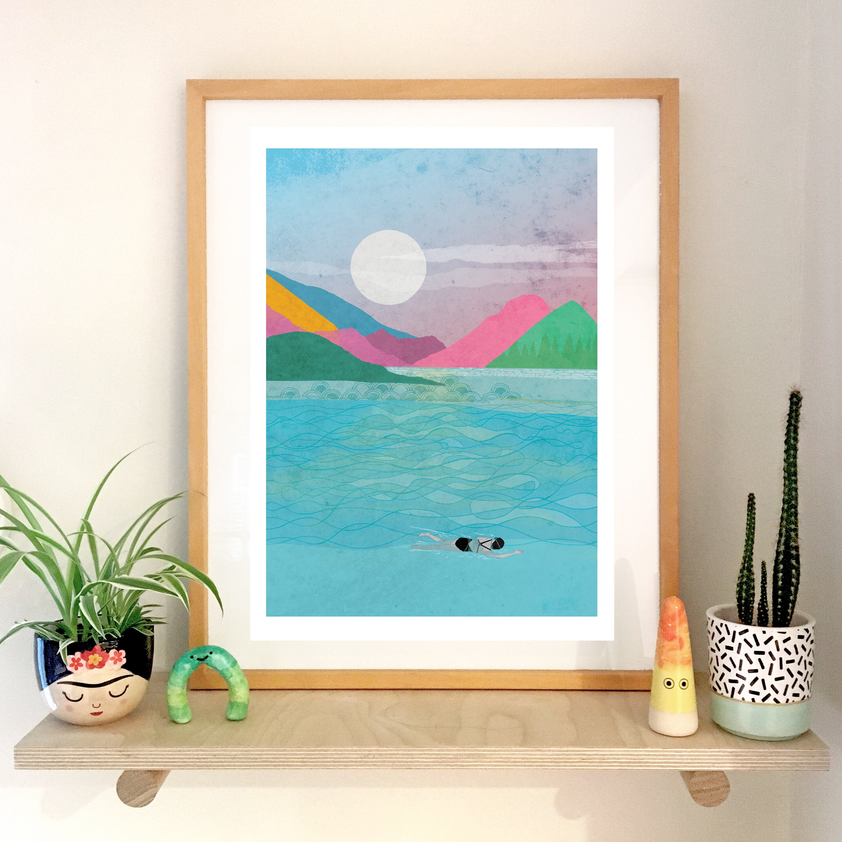 Wild Swimming Art Print, Wild Swim Poster Artwork, Night Swimming - Etsy