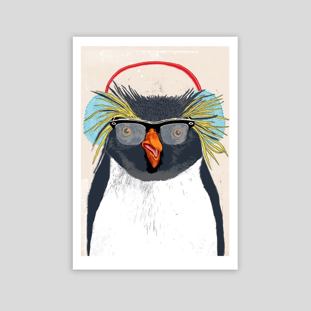 Penguin Portrait Art Print - Kids Room Poster - Animal Print - Various ...