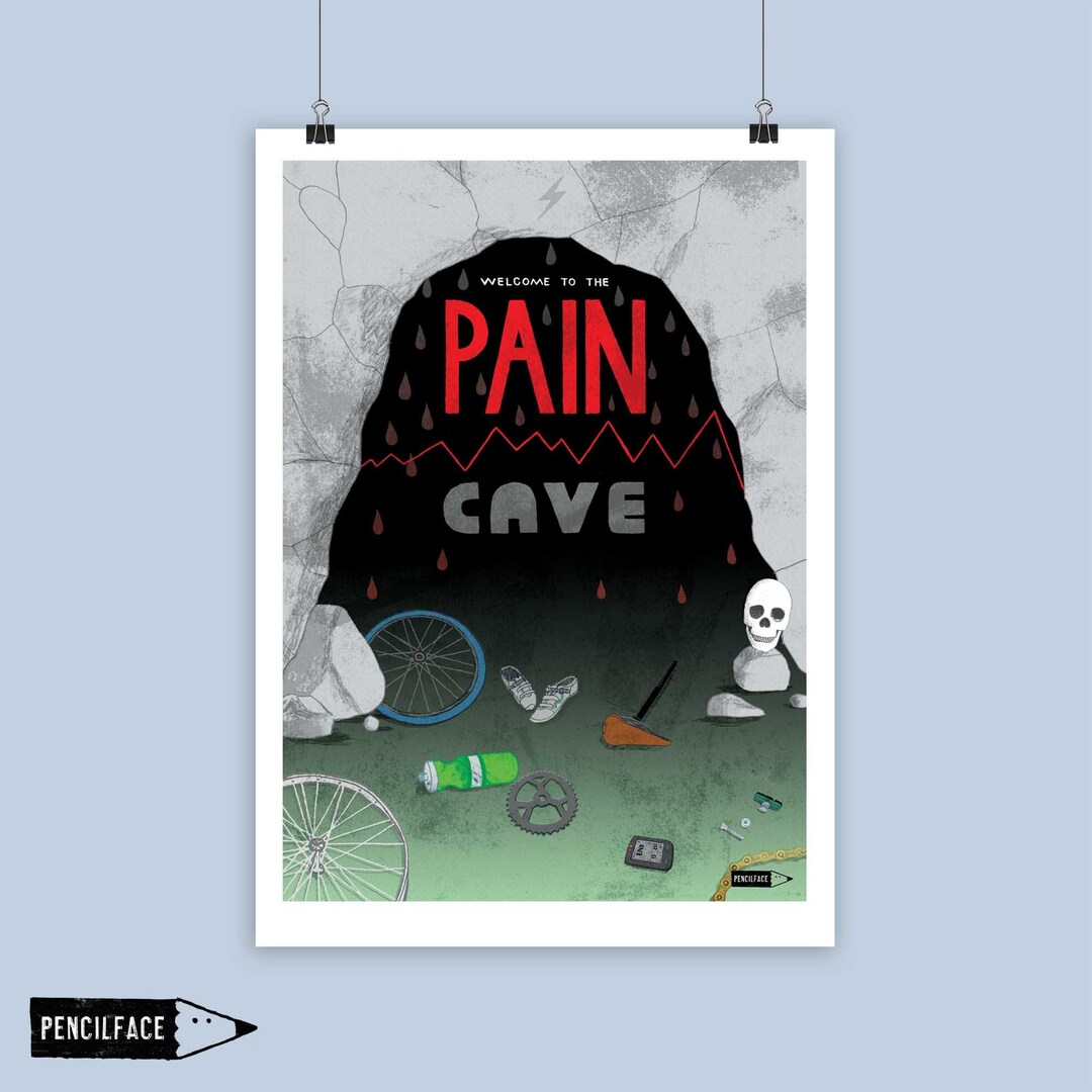 Cycling Art Print 'the Pain Cave' Cycle Print Gift - Etsy
