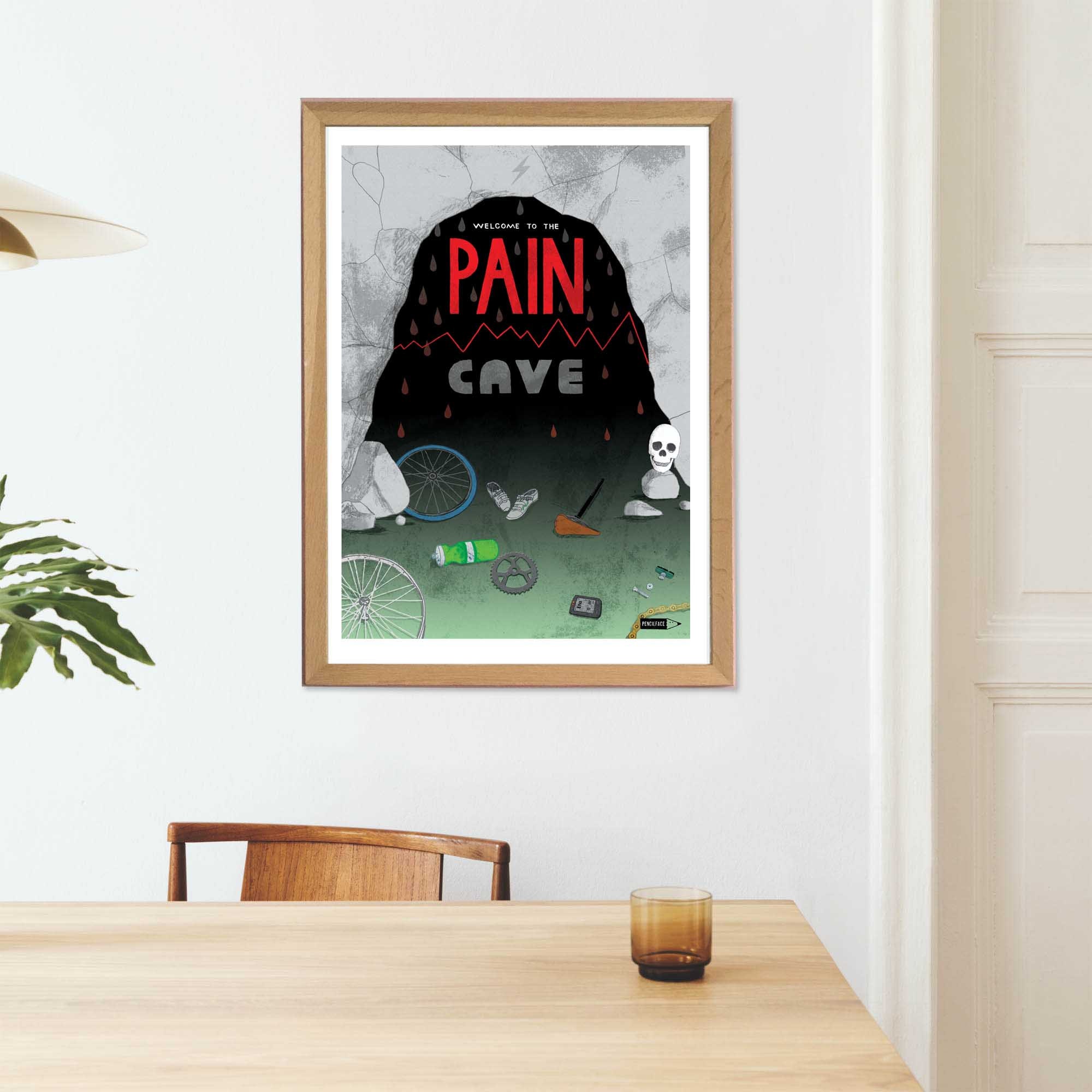 Cycling Art Print 'the Pain Cave' Cycle Print Gift - Etsy