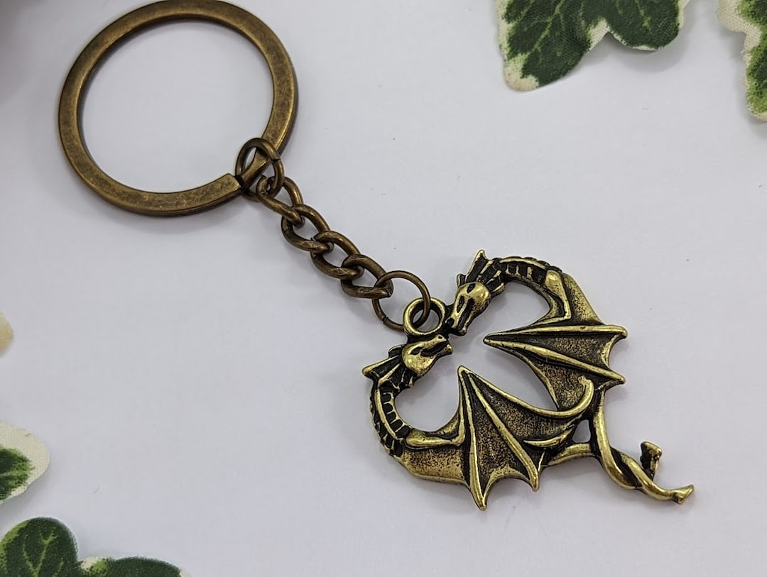 Adorable Twin Dragons Soul Mates Heart Keyring - Etsy