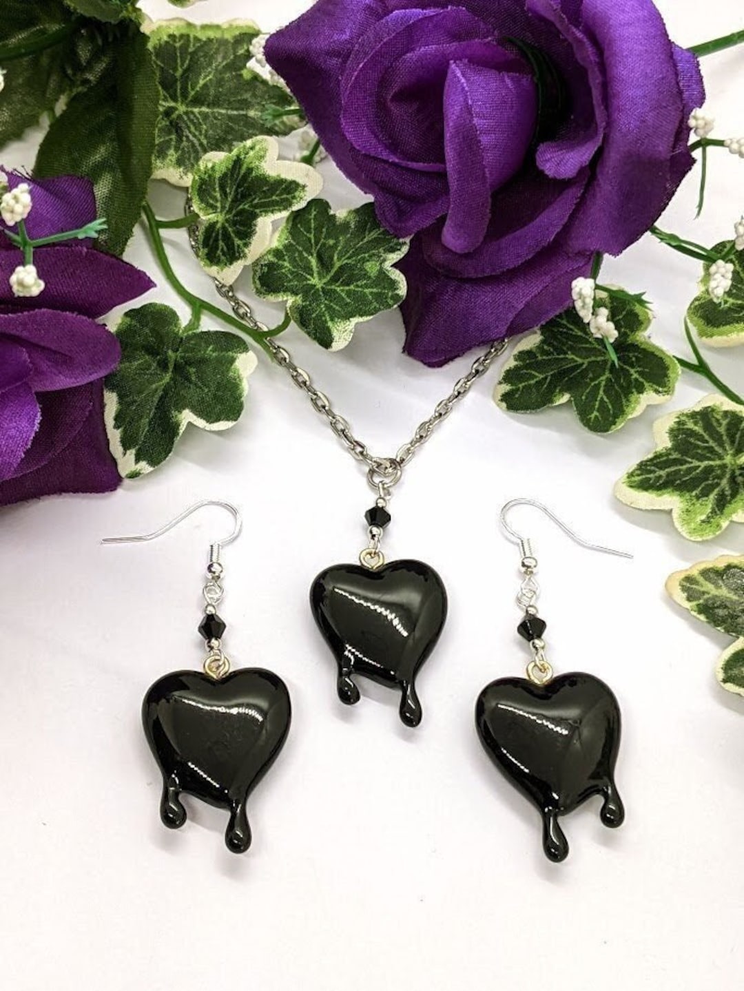 Stunning Gothic 'you Melt My Dark Heart' Glistening Black Acrylic ...