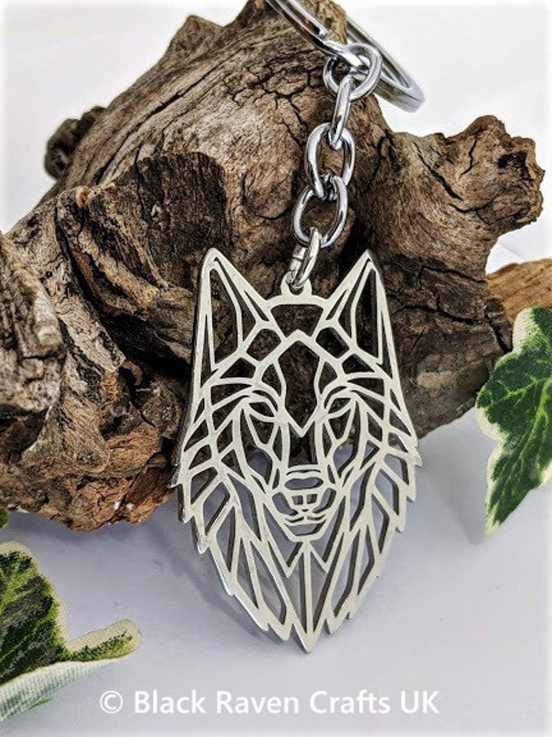 Spirit Wolf Stunning Wolf's Head Keyring Stainless Steel - Etsy UK