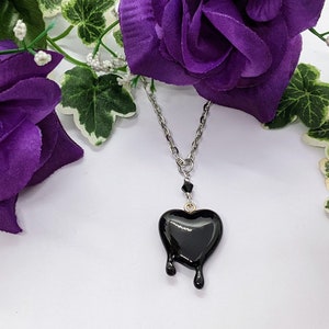 Stunning Gothic 'you Melt My Dark Heart' Glistening Black Acrylic ...