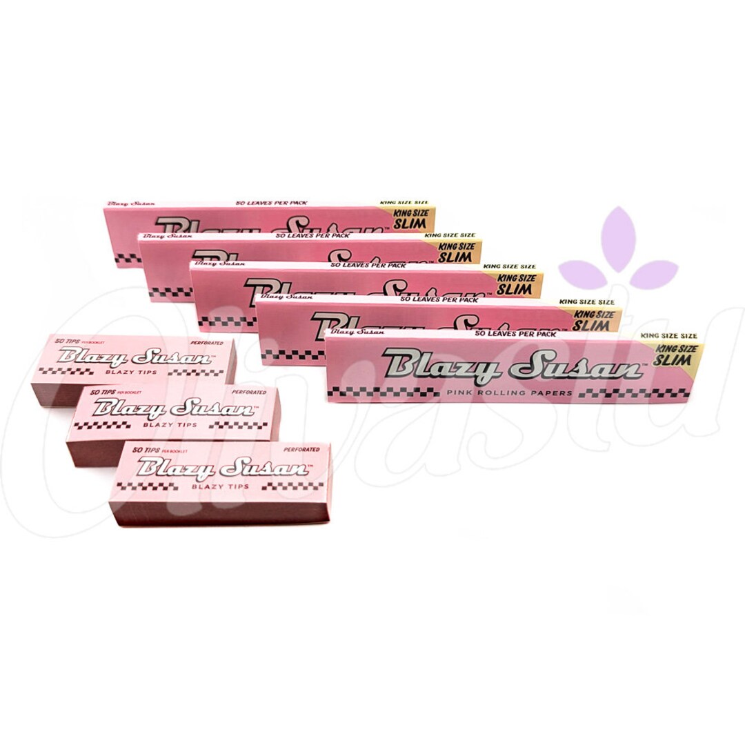 Blazy Susan Pink King Size Slim Rolling Papers With Pink Filter Tips ...