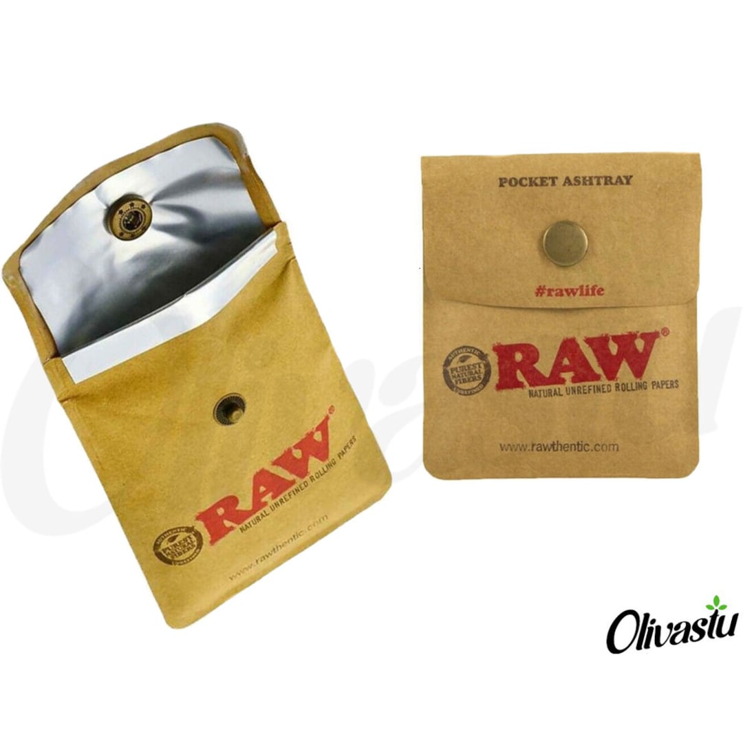 RAW Pocket Ashtray Reusable Cigarettes Portable Travel Pouch - Etsy UK
