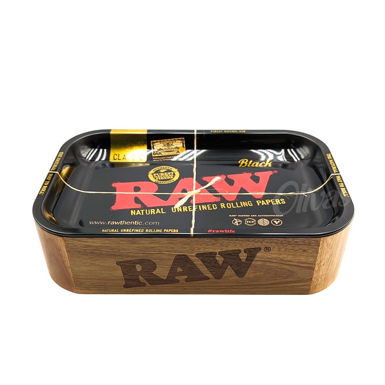 RAW Cache Box With RAW Metal Rolling Tray Medium Wooden - Etsy