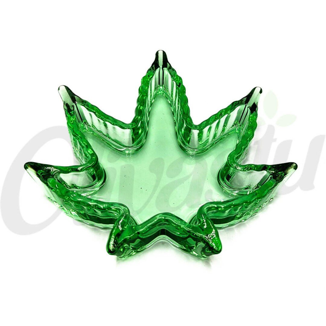 Glass Cannabis Leaf Ashtray Design Cigarette Cigar Smoking - Etsy UK