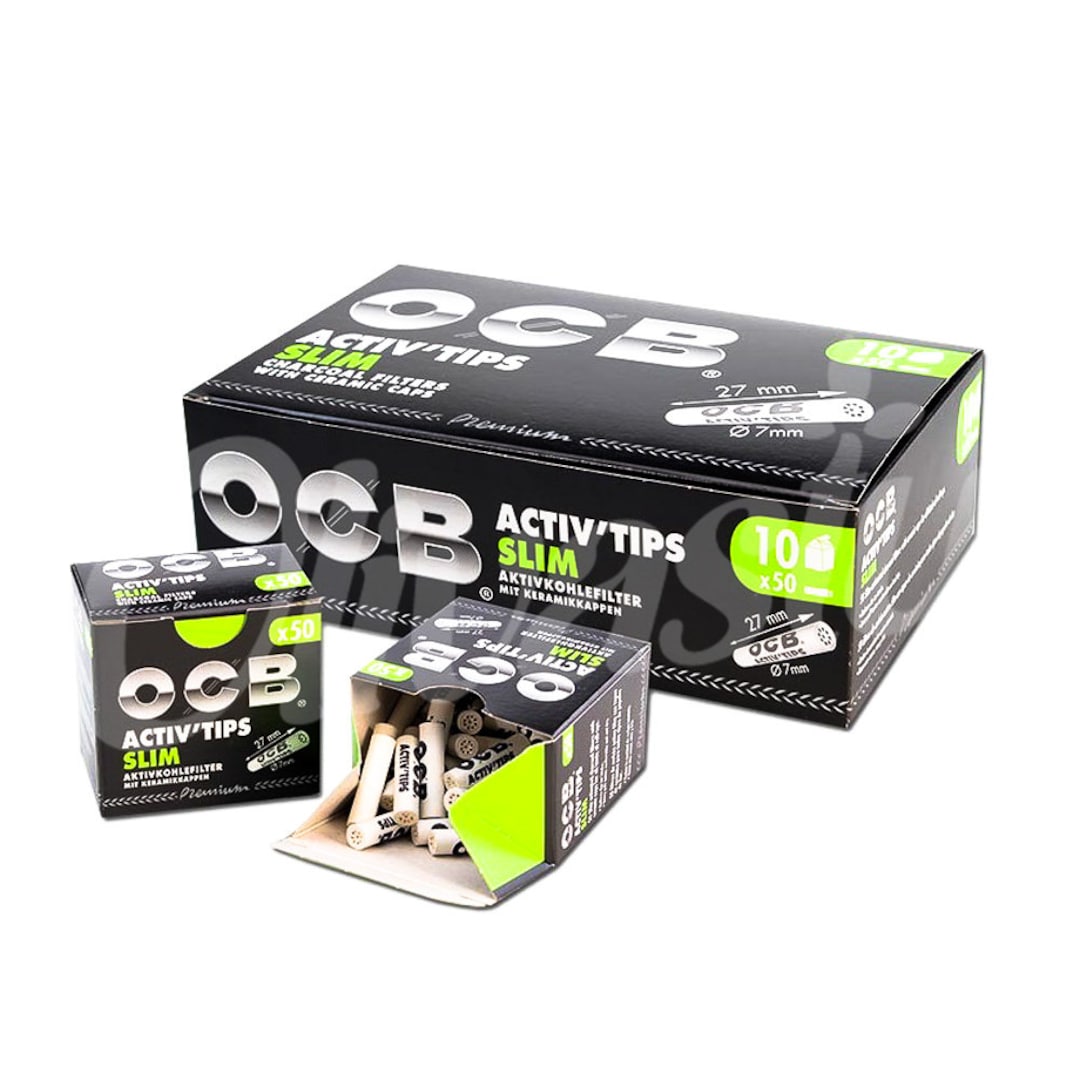 OCB Activ Tips Slim-activated Carbon Filter With Ceramic Caps - 50 Tips ...