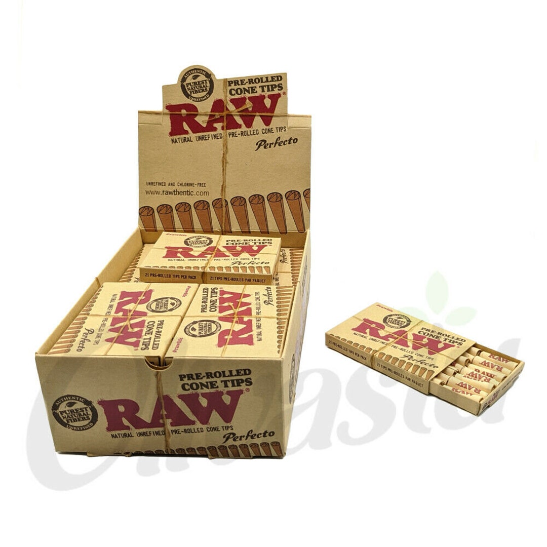 RAW Tips Pre Rolled Cones Perfecto Natural & Unrefined Filters 21 - Etsy