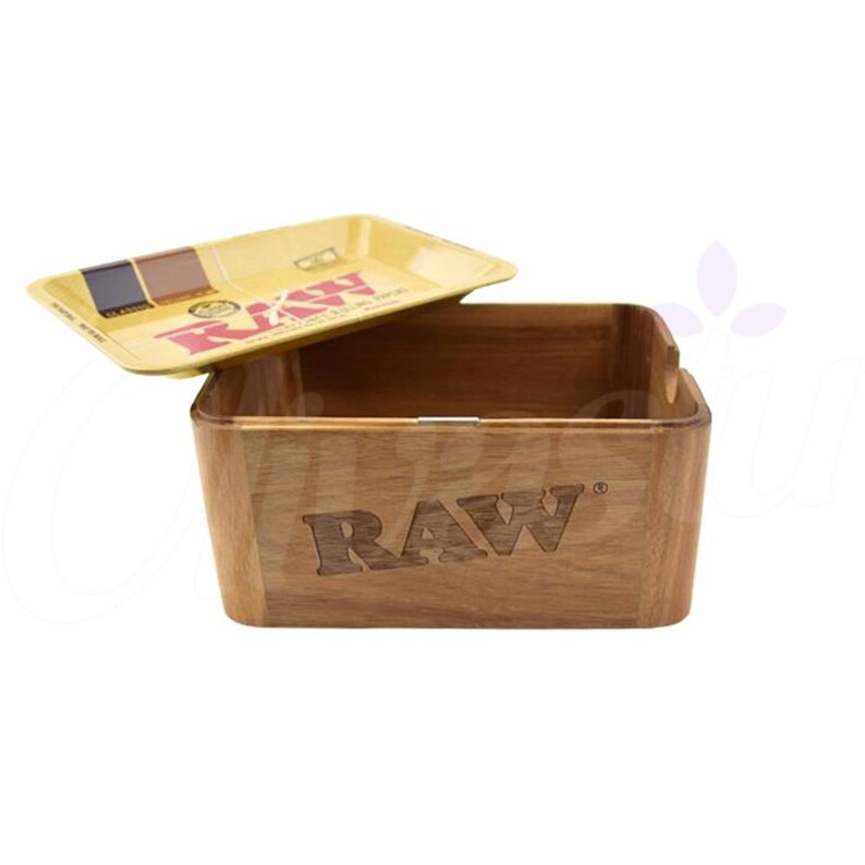 NEW RAW MINI Wooden Cache Box Magnetic Mini Classic Tray Lid Storage ...