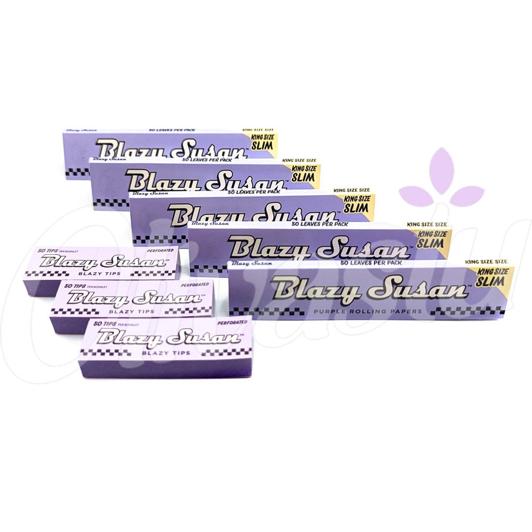 Blazy Susan Purple King Size Slim Rolling Papers With Purple Filter ...