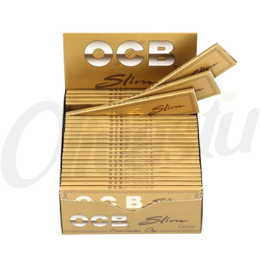 5 X OCB Gold King Size Slim Papers Cigarette Smoking Genuine Rolling ...