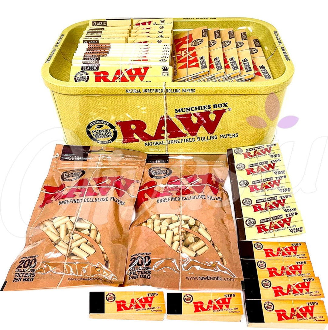 Raw Munchies Box RAW Rolling Tray With RAW Papers and RAW Tips - Etsy
