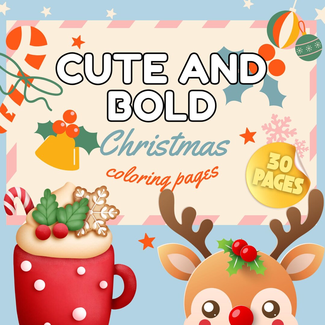 Christmas Coloring Pages Cute and Bold!! Christmas Coloring Book ...