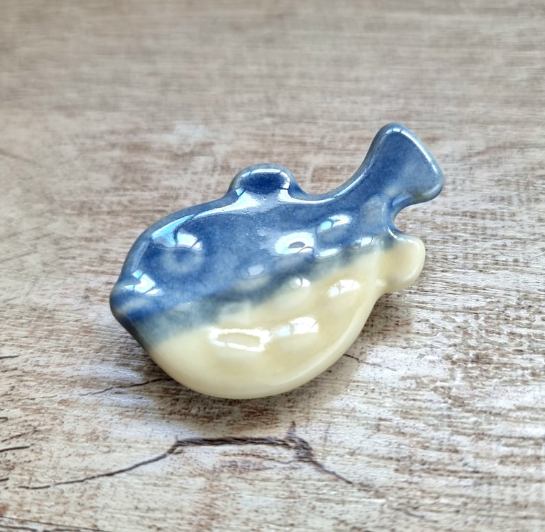 Fugu Puffer Fish and Flounder Fish Japanese Style Ceramic Watercolor ...