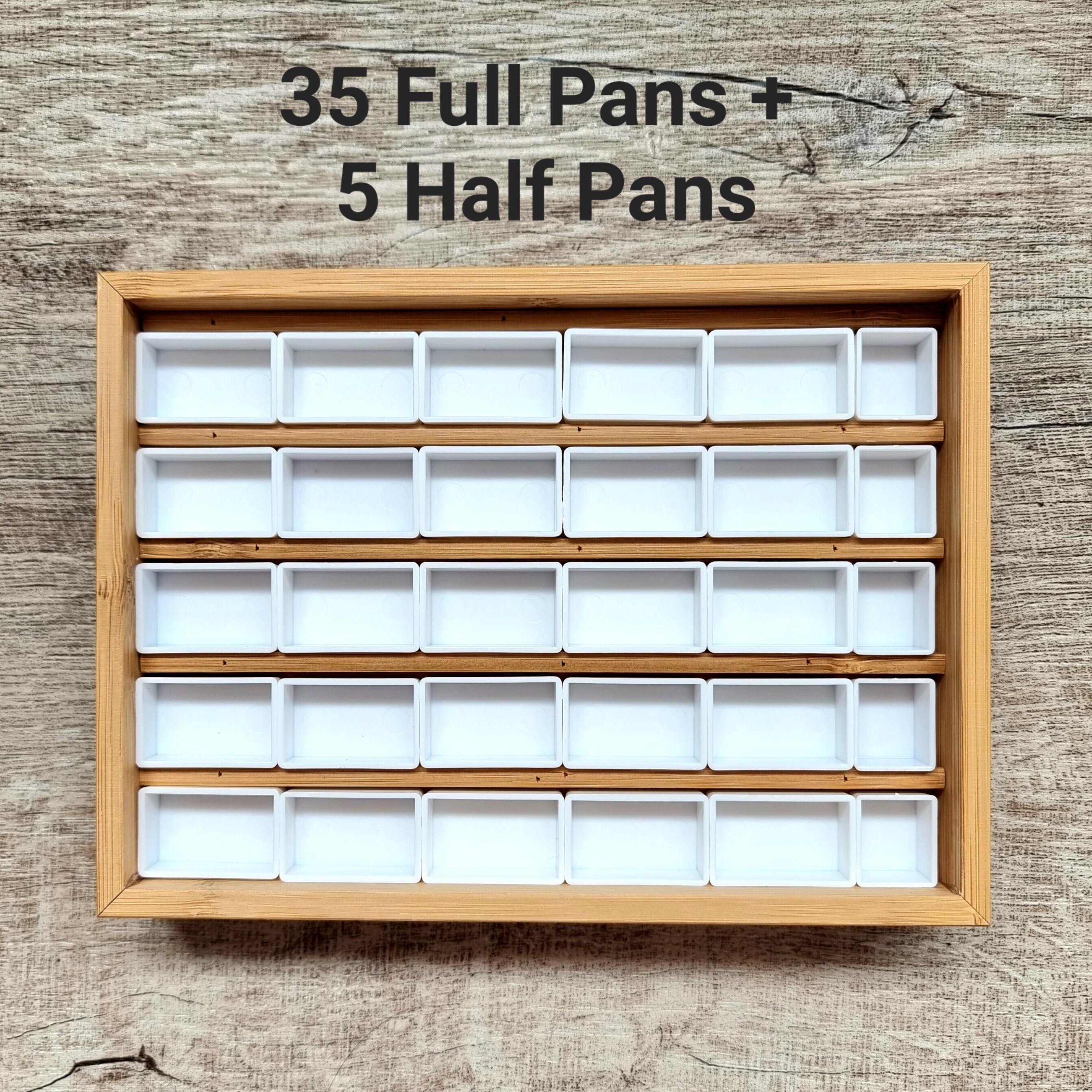 Handmade Wooden Watercolor Tray Palette - Gouache Palette - Bamboo Box ...