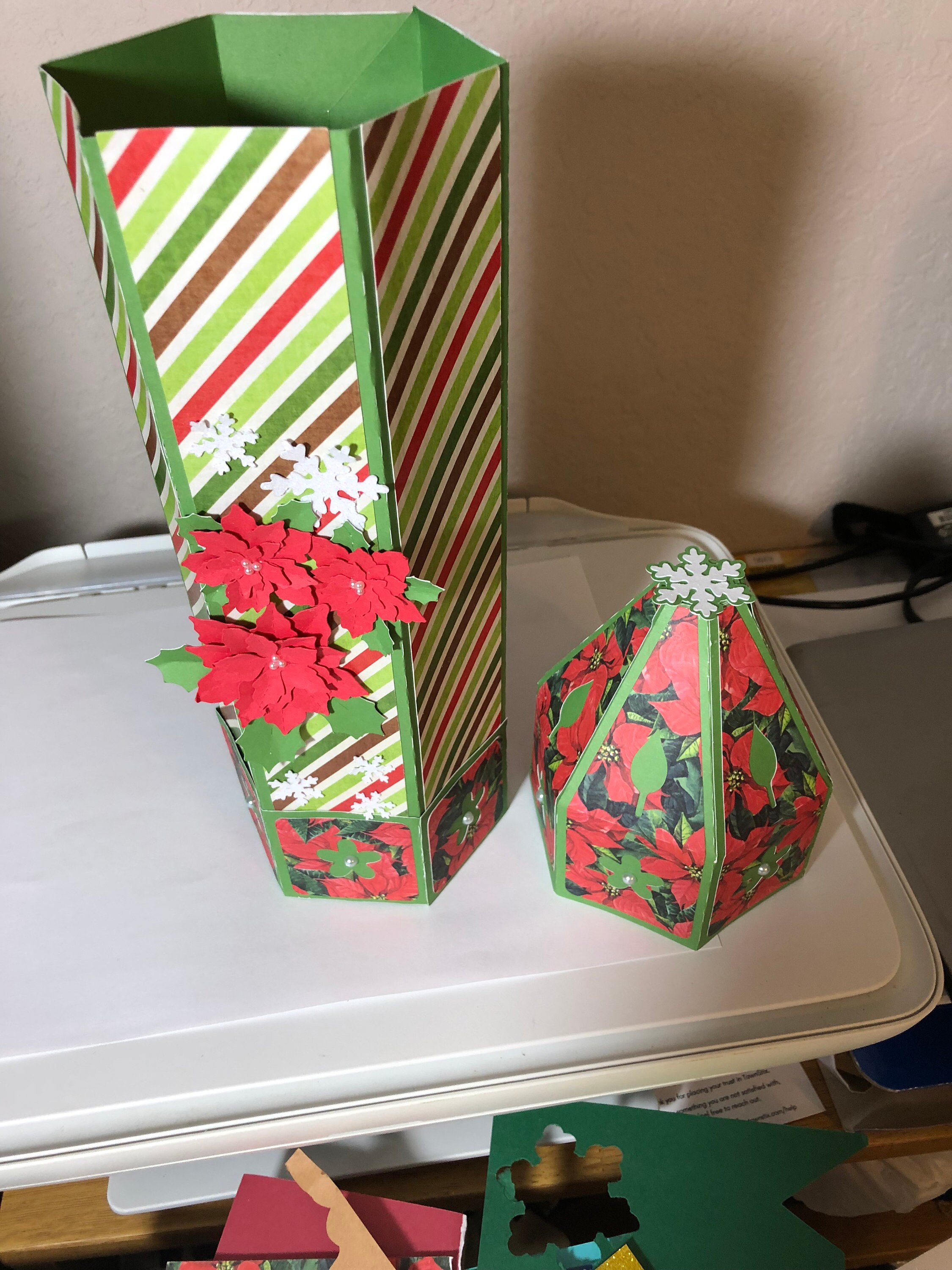 Red and Green Christmas Poinsettia Wine Gift Canister - Etsy