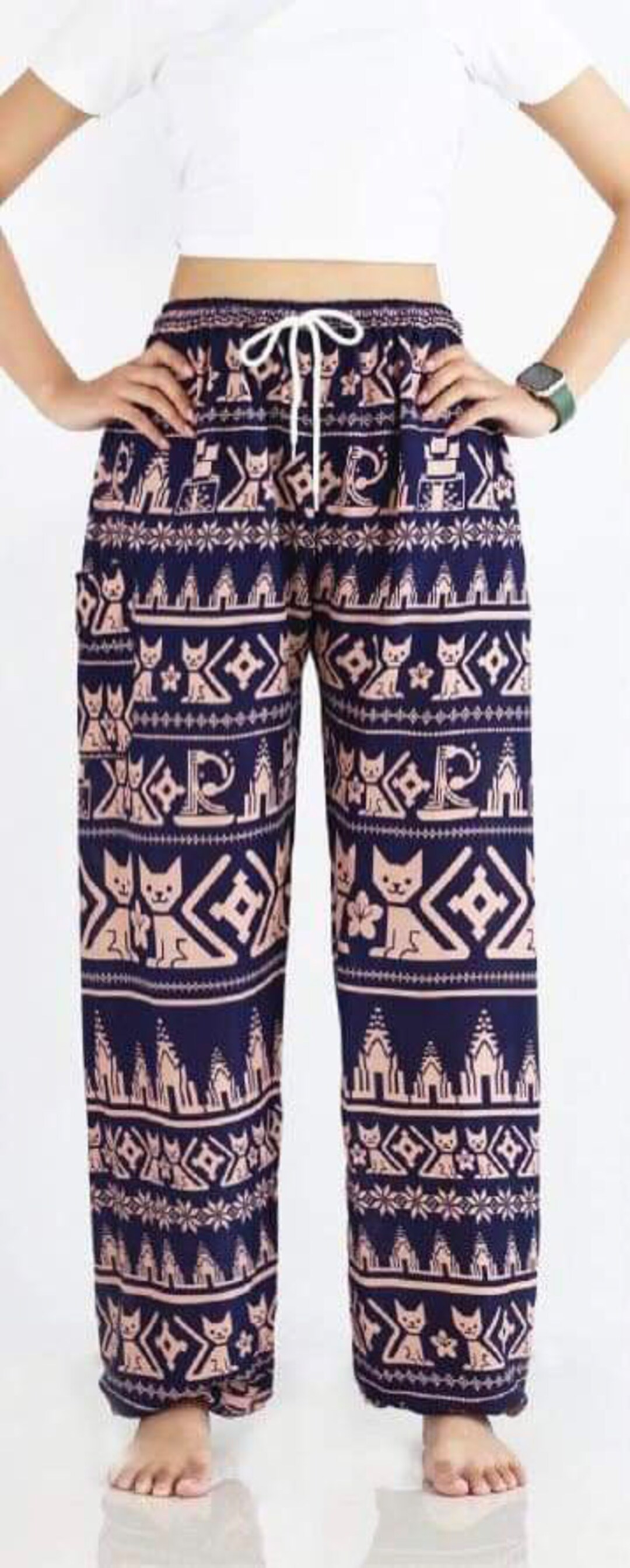 Cat Pants //hippie Pants // Elephant Pants // Boho Pants // Yoga Pants ...