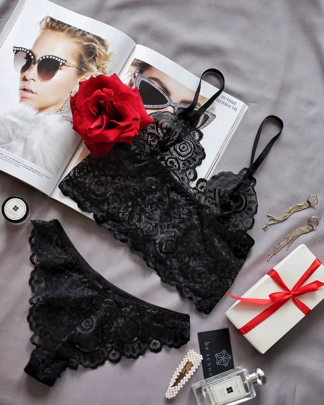 Sheer Lace Crop Top Mini Shorts Negligee Lace Lingerie See Through ...