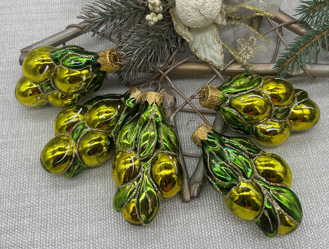 Set of 5 Olives Collection Christmas Ornament,fruit Ornament,vegan ...