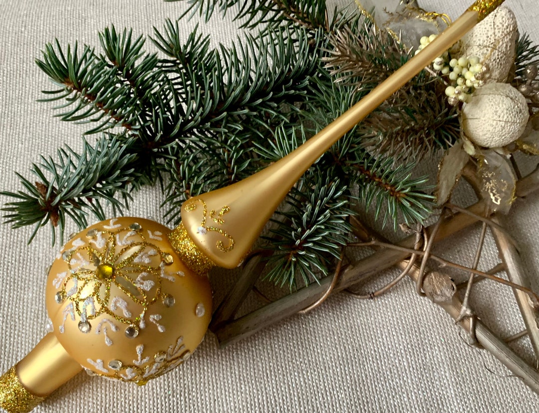 Christmas Glass Tree Topper 9 Inch,vintage Tree Topper Christmas,glass ...