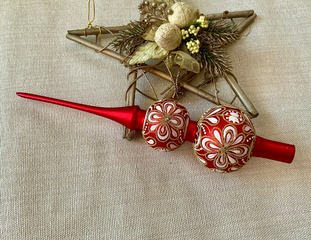Christmas Glass Tree Topper 11 Inch,vintage Tree Topper Christmas,glass ...