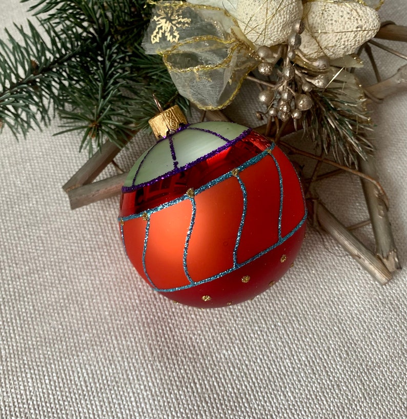 Christmas Glass Ball Ornament Hand Painted Christmas Glass - Etsy