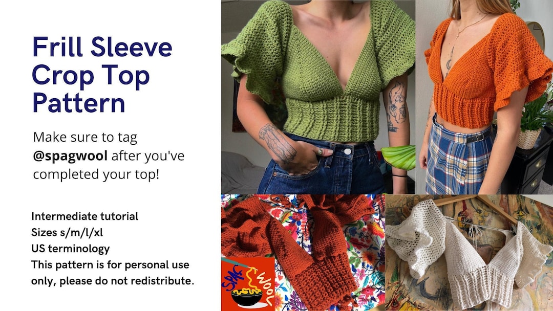 CROCHET PATTERN Frill Crop Top - Etsy
