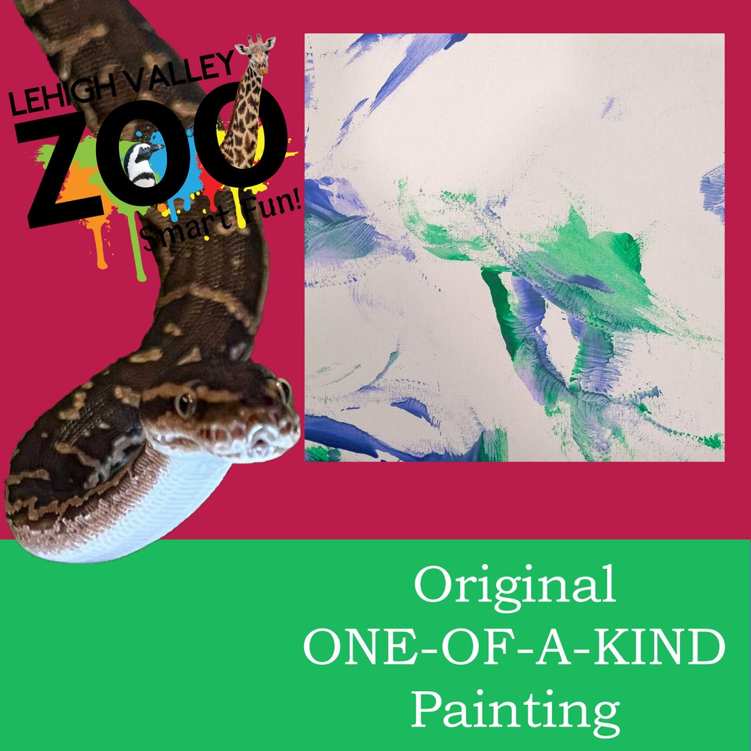 Blue & Green Painting by Monty the Angolan Python - Etsy