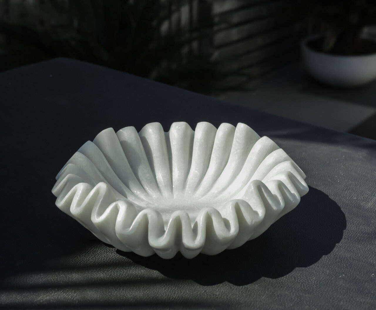 Marble Ruffle Bowl Marble Fluted Bowl Scalloped Bowls | Etsy Canada