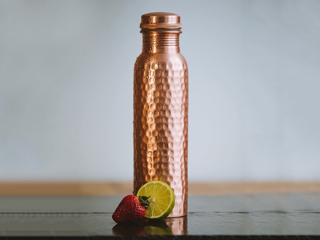 Hand Hammered Copper Bottle, 100% Pure Copper Water Bottle 32 Oz ...