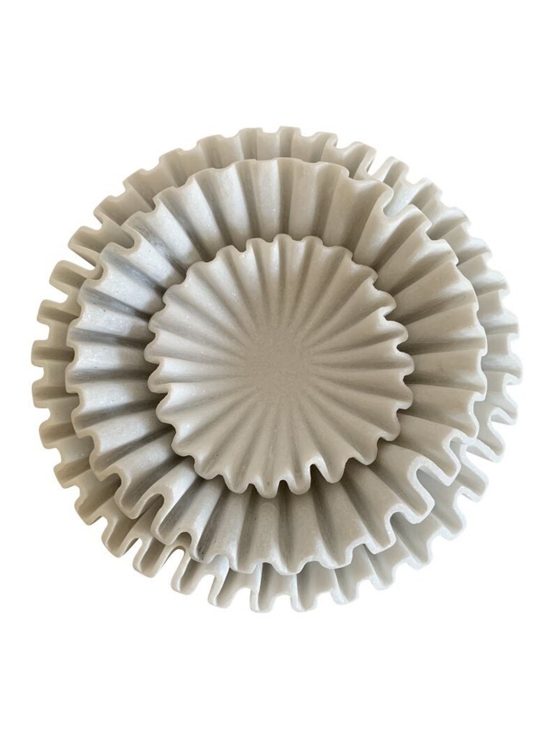 Marble Ruffle Bowl Marble Fluted Bowl Scalloped Bowls - Etsy Canada