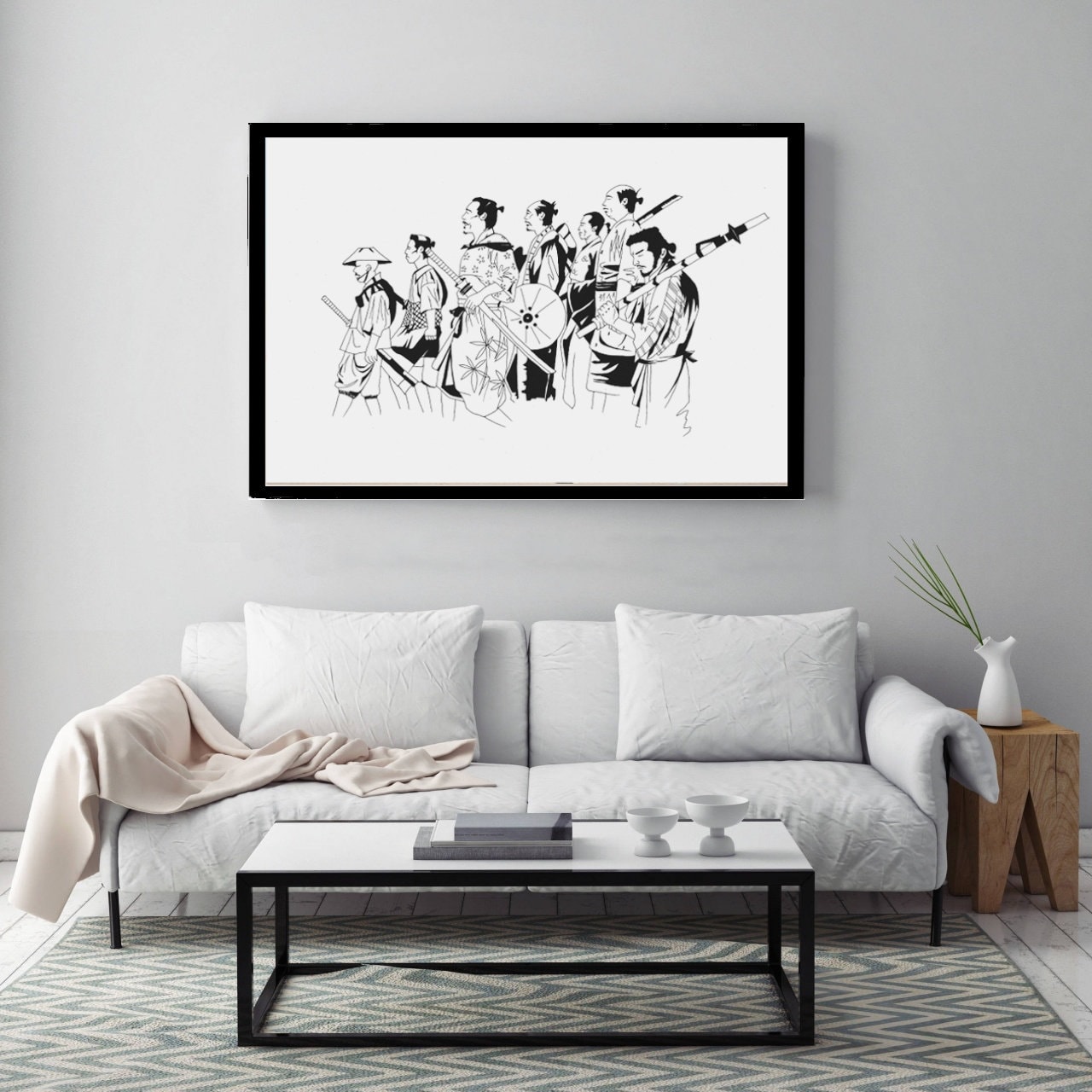 Seven Samurai Pen Painting Poster - Etsy