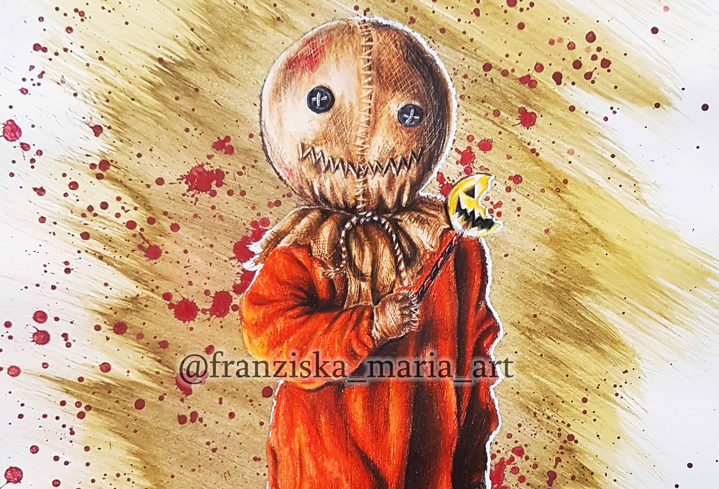 The Nun Conjuring Sam Trick or Treat Horror Movie Drawing | Etsy