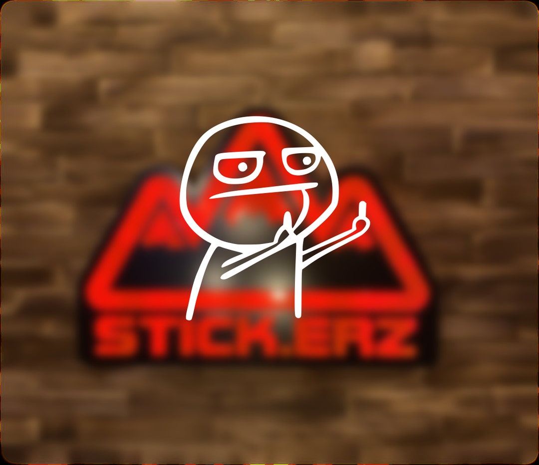 Funny Car Sticker Middle Finger Joke Character Sticker Vinyl - Etsy