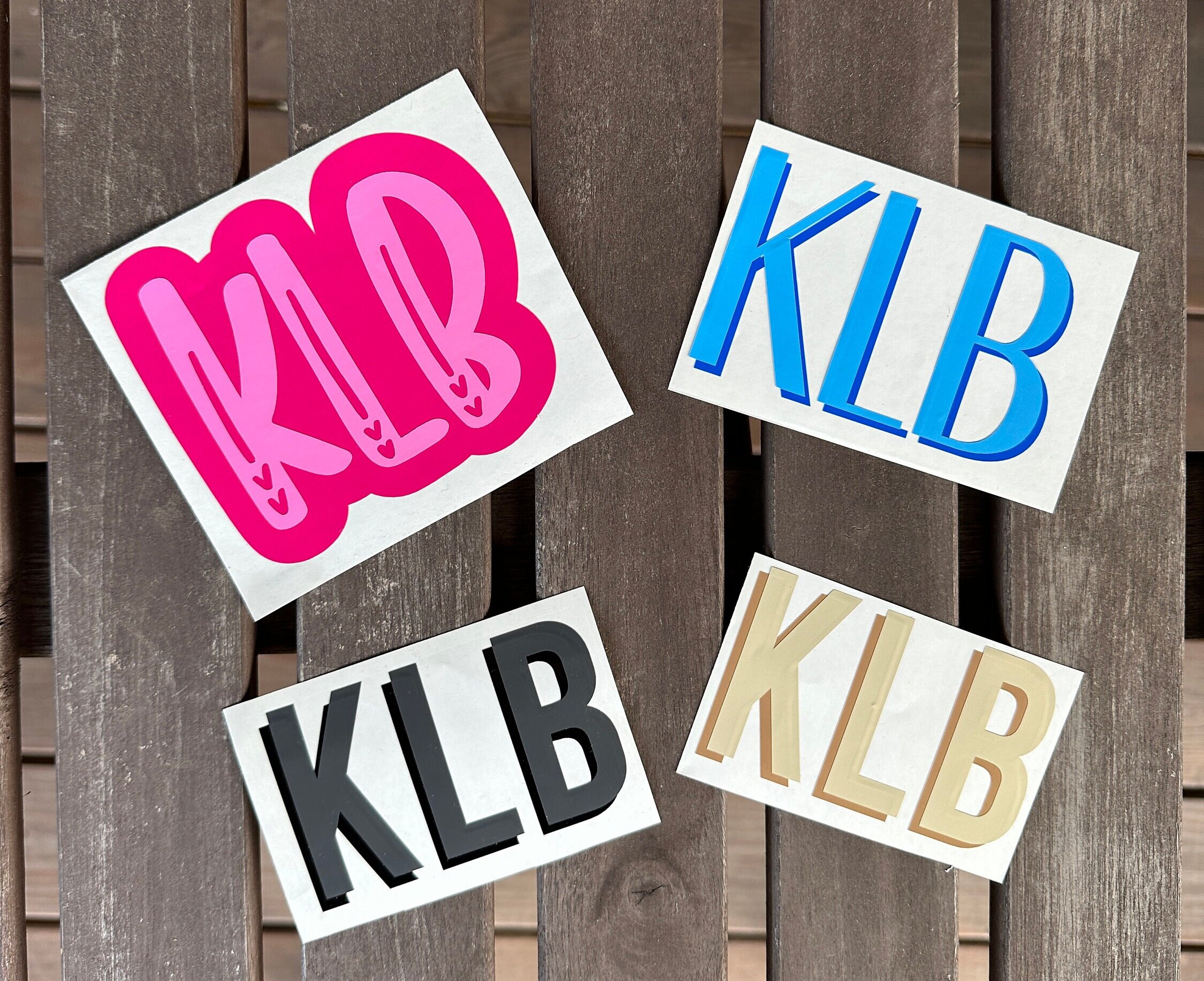 Custom Double-layer Name and Monogram Vinyl Decals - Etsy