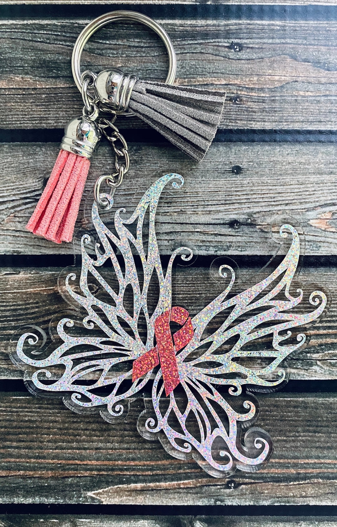 Personalized Cancer Awareness Ribbon Keychain - Etsy