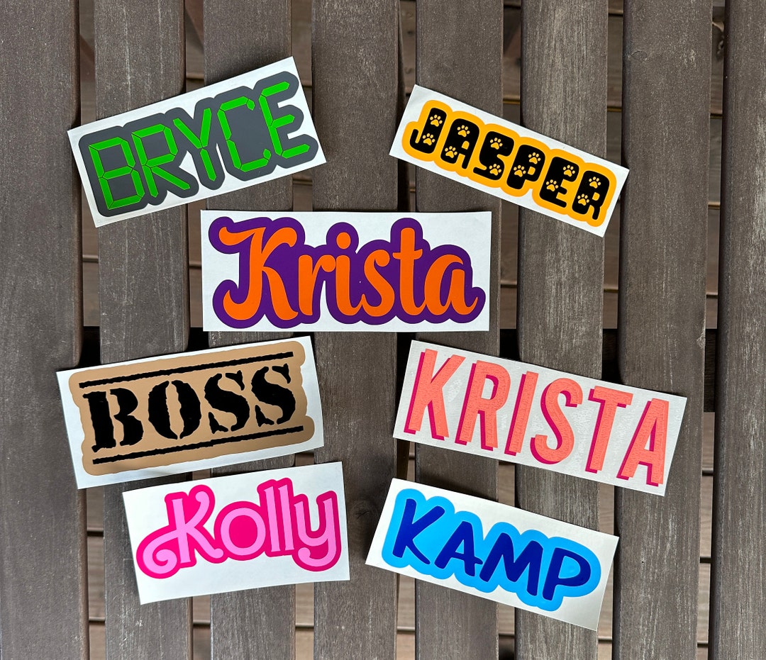 Custom Double-layer Name and Monogram Vinyl Decals - Etsy