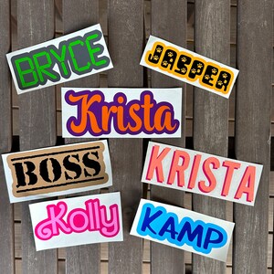 Custom Double-layer Name and Monogram Vinyl Decals - Etsy