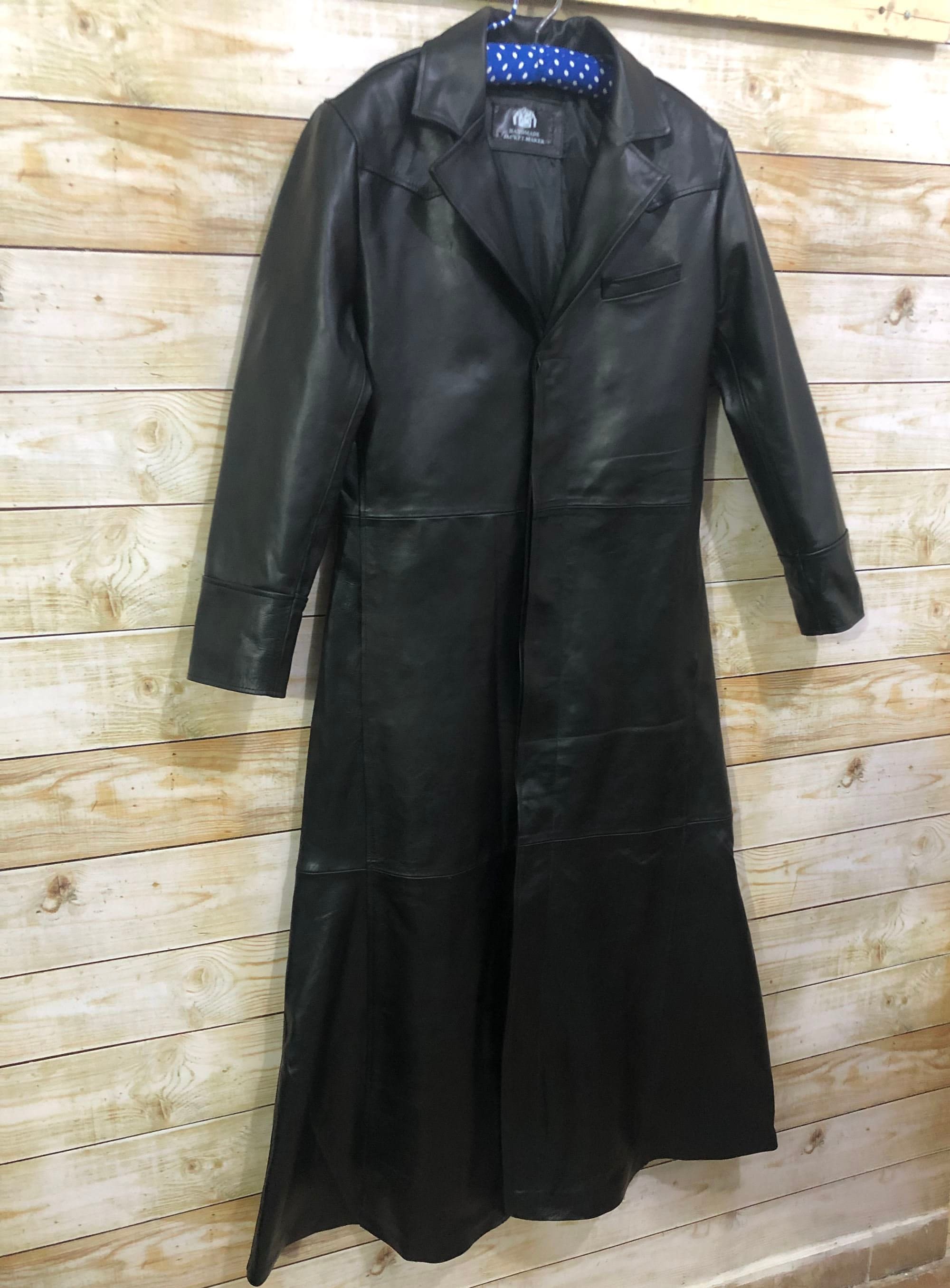 Mens Leather Duster Gothic Style Trench Coat Genuine Cow - Etsy