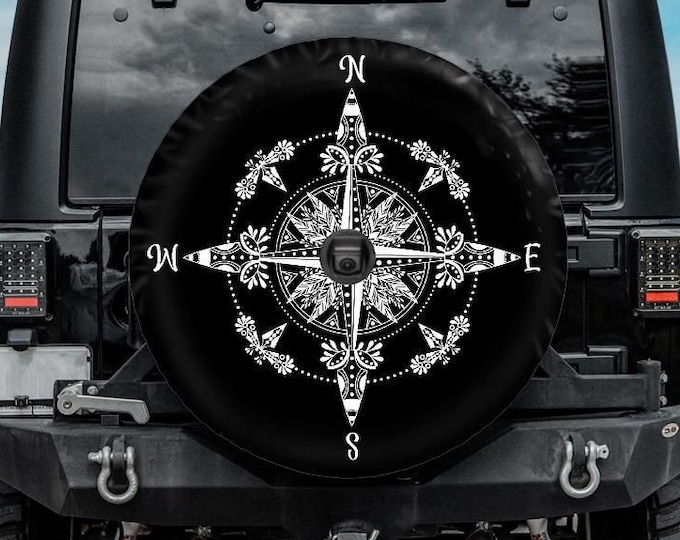 Spare Tire Cover With Boho Compass Design, Compass Spare Tire Cover ...