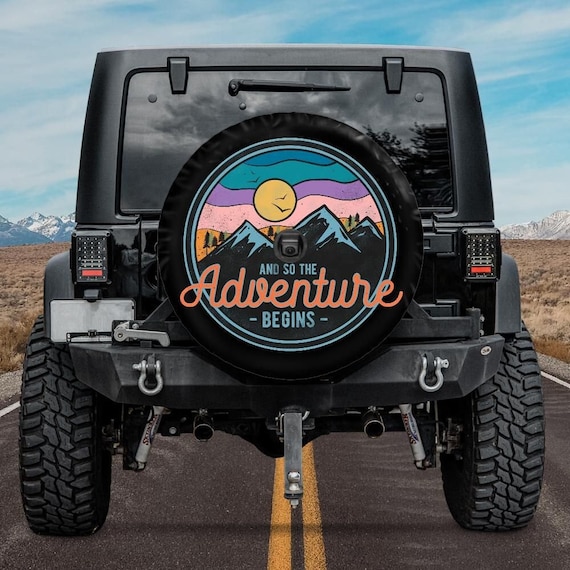 Camping Tire Cover Adventure Tire Cover Mountain Tire Cover Backup Camera Hole Camper Spare Tire Cover Unique Spare Tire Covers Etsy