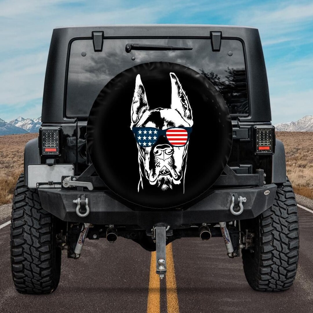 Doberman Spare Tire Cover, Spare Tire Cover Backup Camera Hole, Car ...