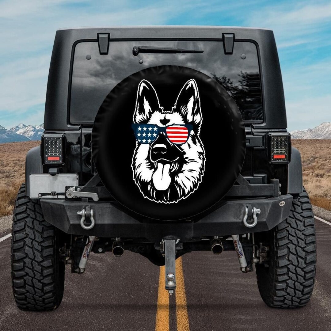 Spare Tire Cover, German Shepherd Tire Cover, Car Accessories German ...