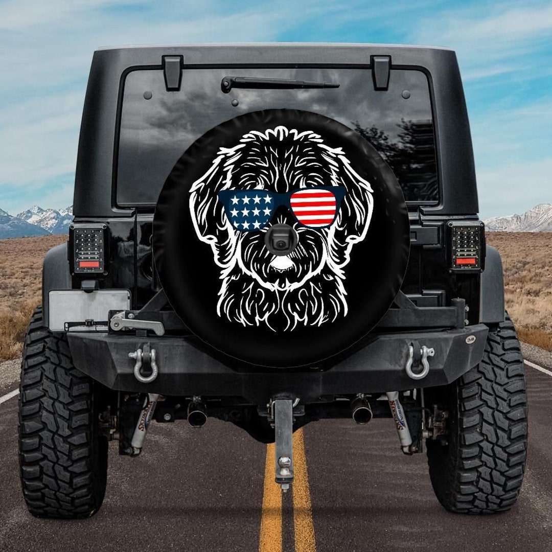 Spare Tire Cover Fit For Jeep Golden Doodle Tire Cover Car