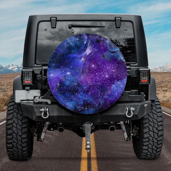 Spare Tire Cover With Purple and Blue Galaxy Design Backup Camera Tire Cover Galaxy Spare Tire Cover for Jeep for Bronco Etsy