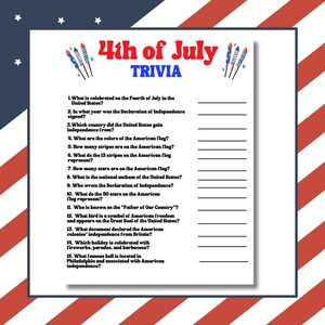 Fourth of July Printable Trivia Family Games | Printable Kids ...