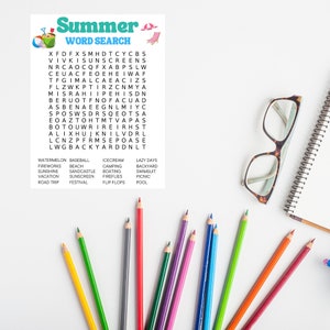 Summer Word Search Game | Printable Kids Activities | Summer Family ...