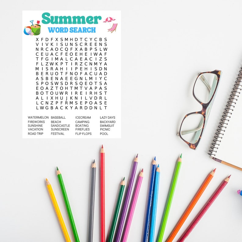 Summer Word Search Game | Printable Kids Activities | Summer Family ...